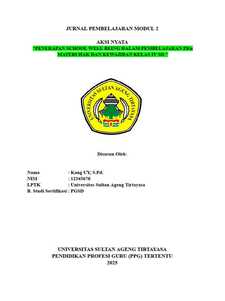 Penerapan School Well Being di PKn SD | PDF