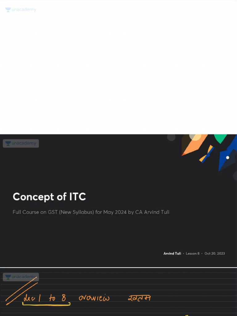 Concept of ITC With Anno | PDF