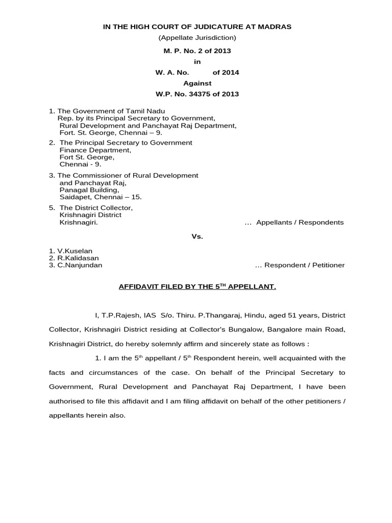 Delay Affidavit - 34375 of 2013 | PDF | Justice | Crime & Violence