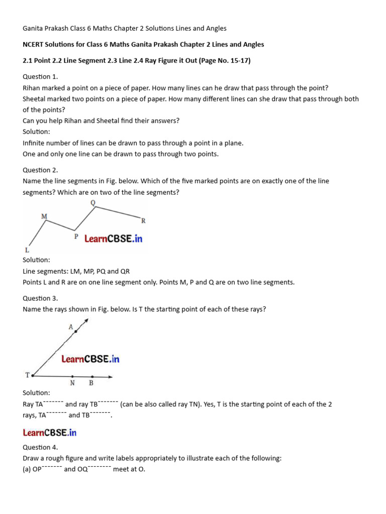 L#2 Lines and Angles Notes | PDF | Angle | Geometry
