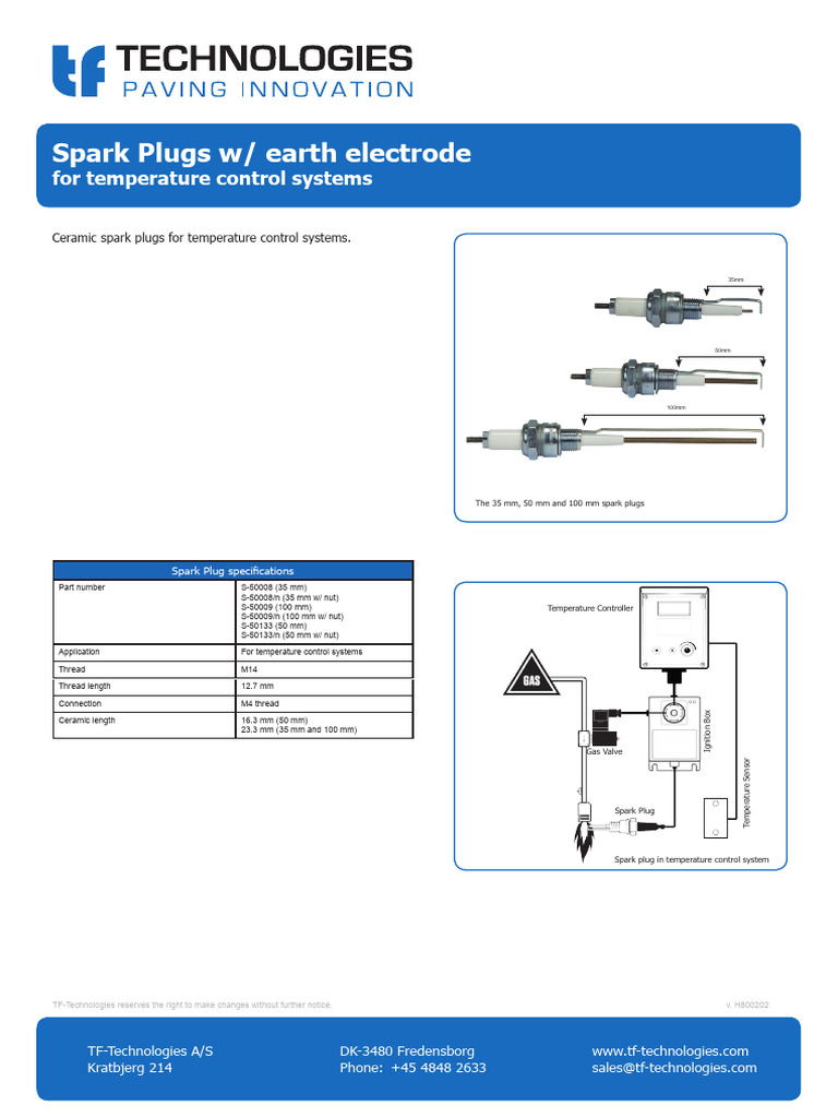 Spark - Plug - Datasheet - S 50008 8n 9 9n 133 133n - h800202 | PDF ...