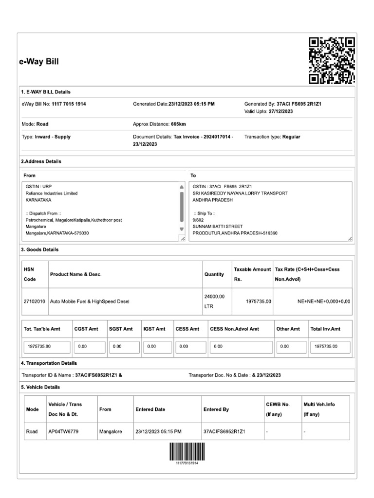 Ewaybill | PDF