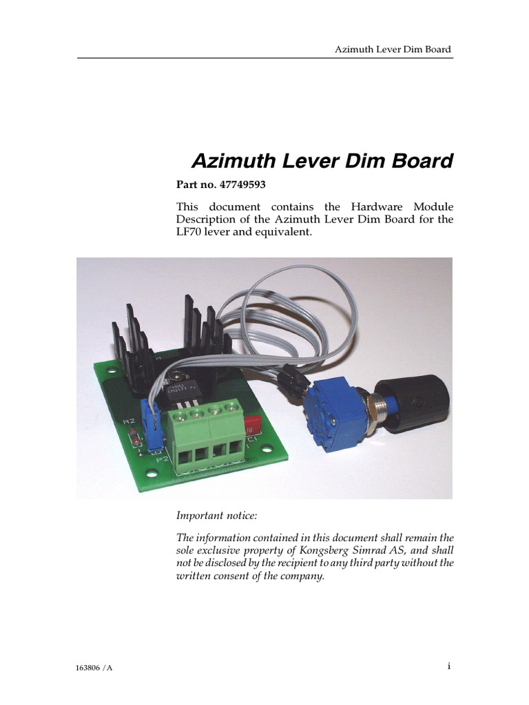 Azimuth Lever Dimmer Board | PDF