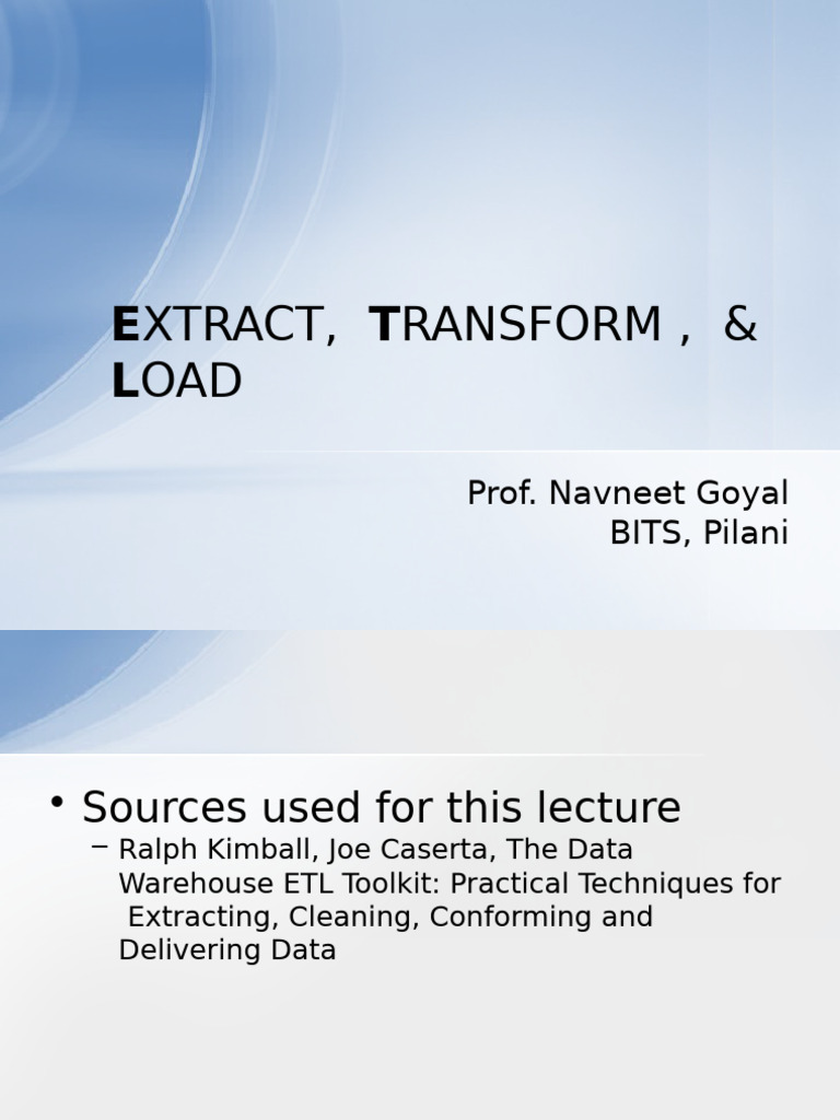 DW M4 L1 - ETL Introduction | PDF | Metadata | Information Retrieval