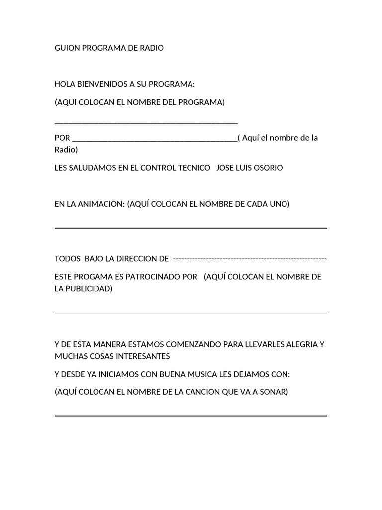 Guion Programa de Radio Mach | PDF