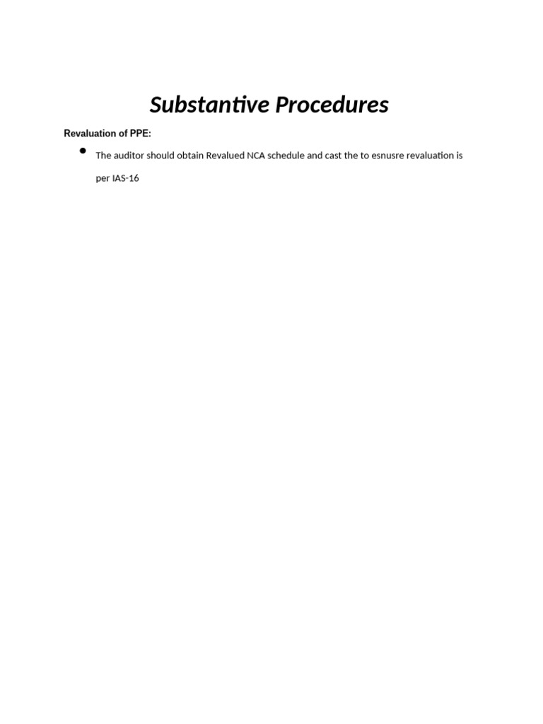 Substantive Procedures 1 | PDF