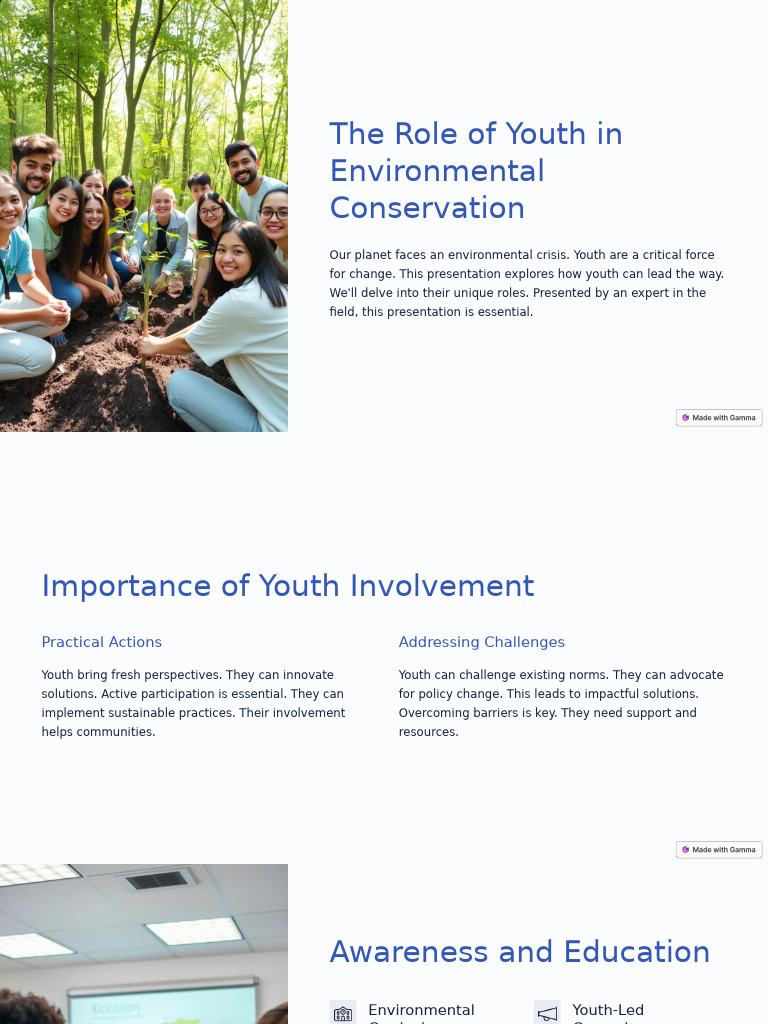 Youth's Role in Environmental Conservation | PDF | Environmental ...