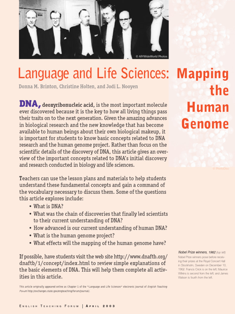 Language and Life Sciences:: Mapping The Human Genome | PDF | Genetics ...