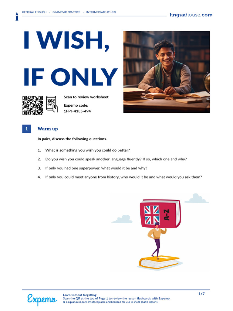 I Wish If Only British English Student B1 B2 | PDF