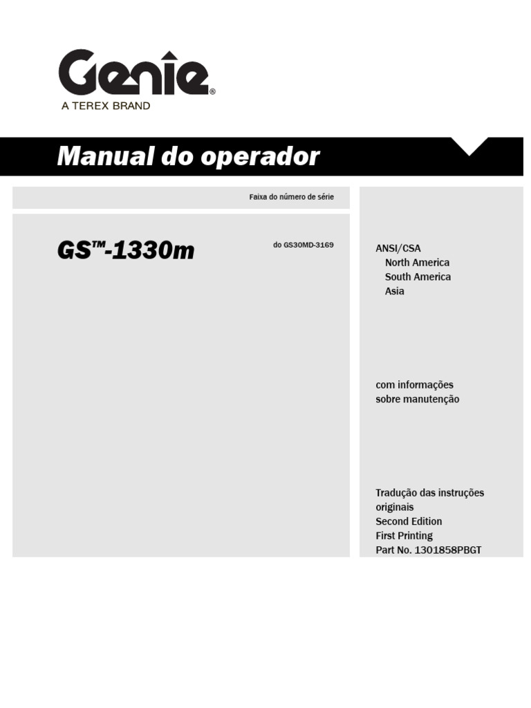 Manual do Operador GS™-1330m | PDF | Propriedade privada | Máquinas