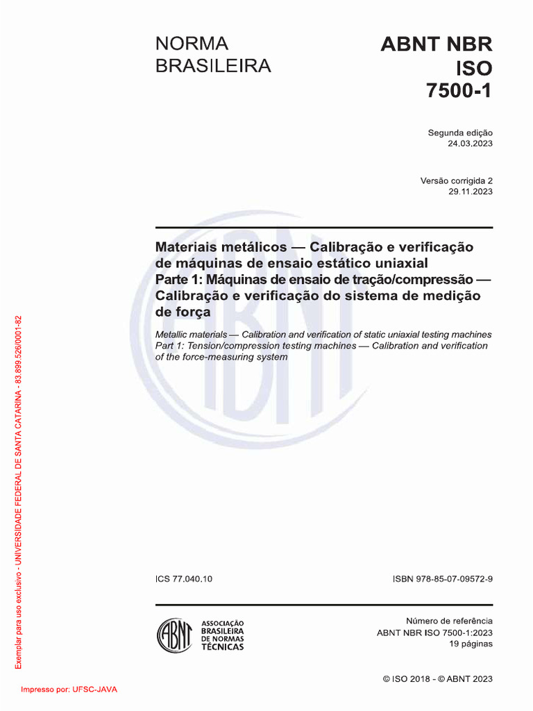 Abnt NBR Iso 7500-1 | PDF