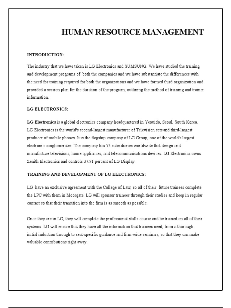 HRM Assignment | PDF | Samsung | Benchmarking