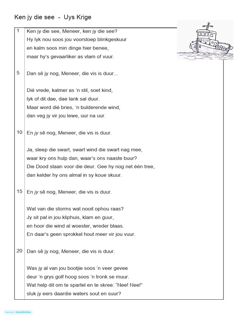 Ken Jy Die See | PDF