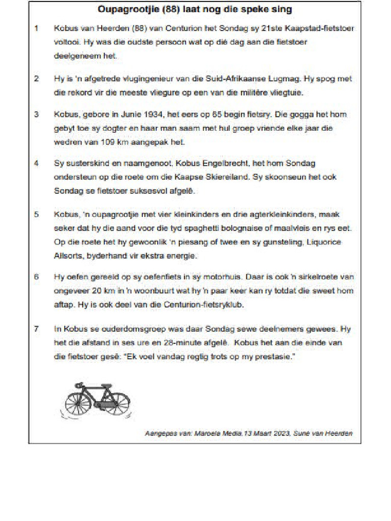 Afr FAL GR 9 Practice | PDF