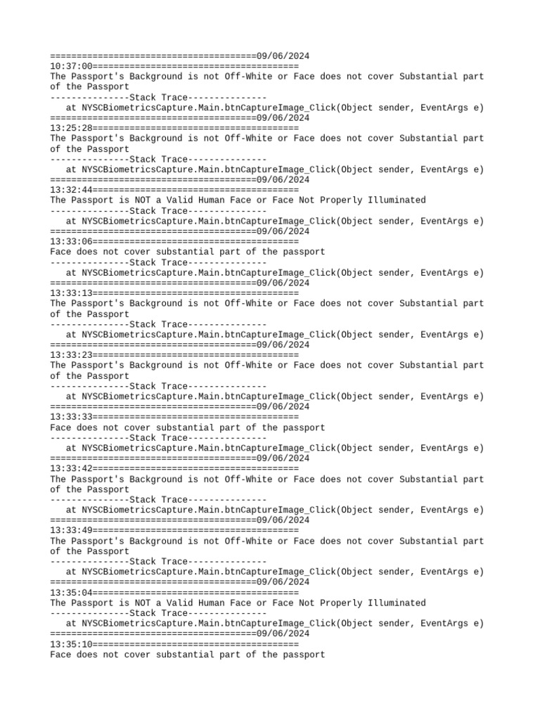 BioTrace09!06!2024 ErrorLog | PDF | Government And Personhood