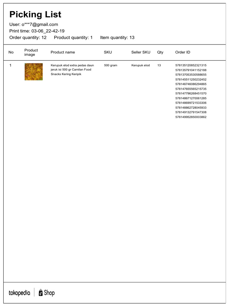 03-06 - 22-42-19 - Picking List | PDF