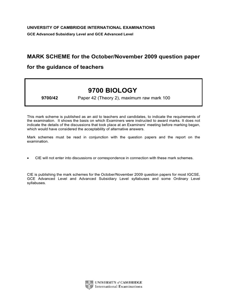 November 2009 (v2) MS Cambridge | PDF | Chemical Synapse | Acetylcholine