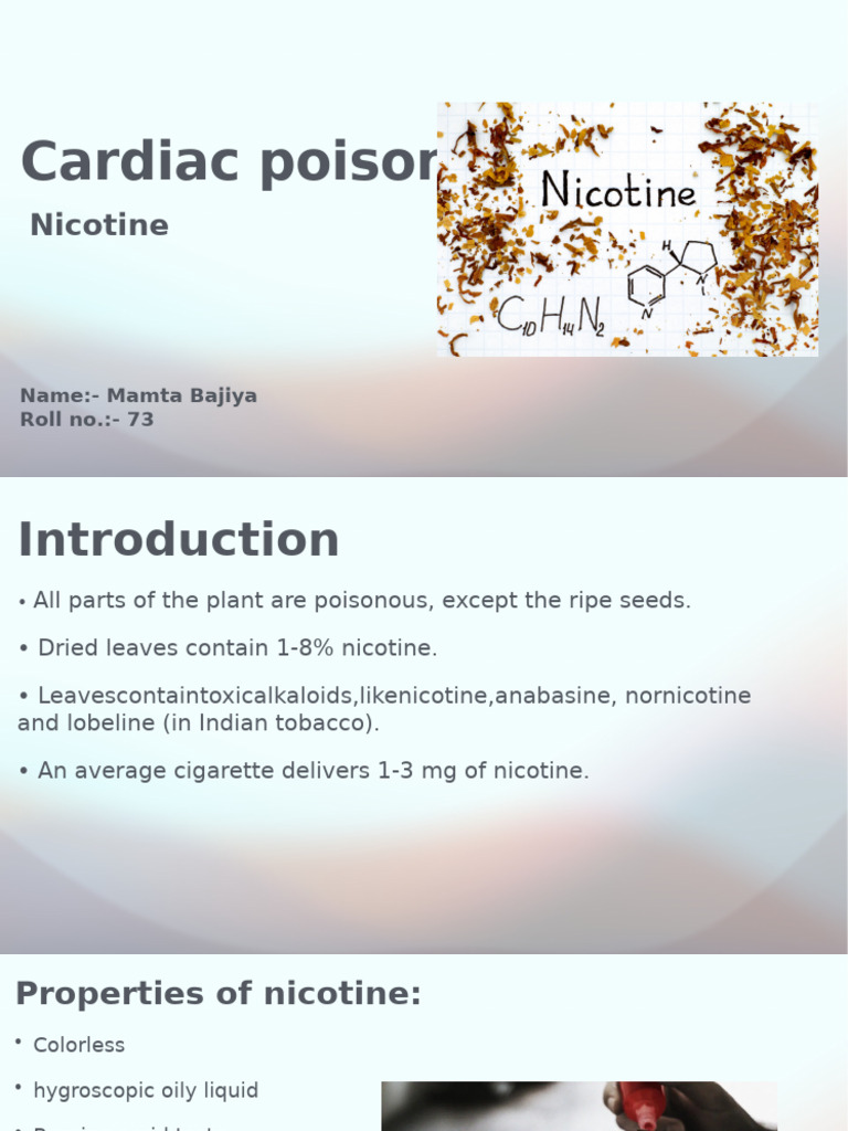 Cardiac Poisons: Nicotine | PDF
