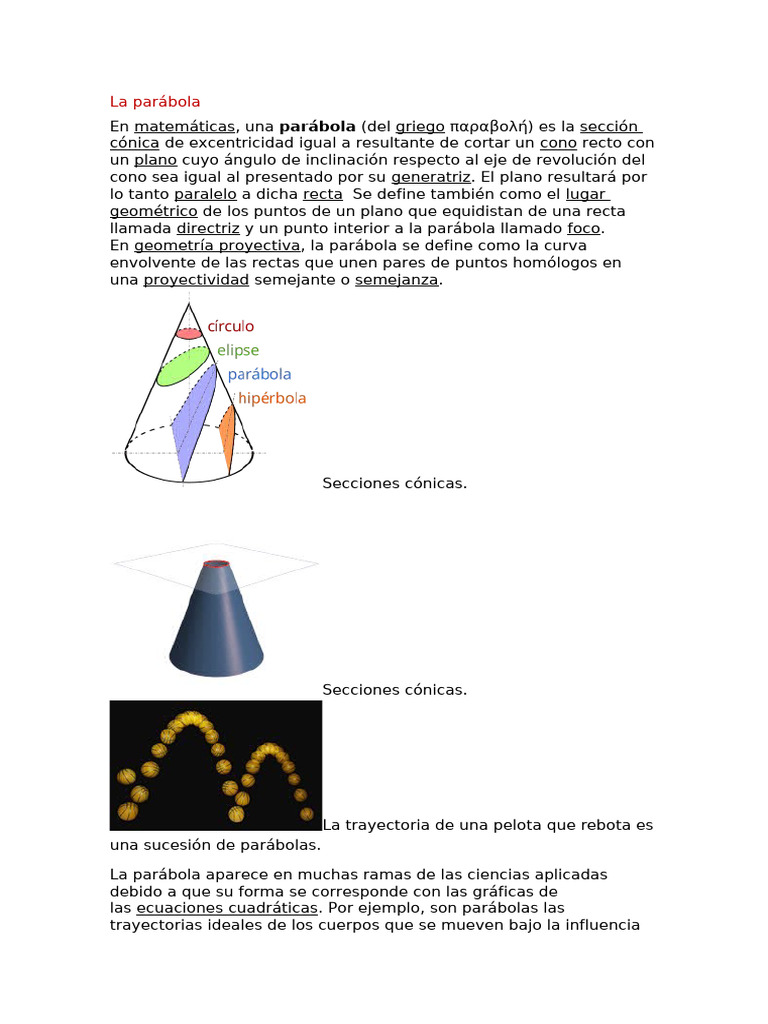 Parábola: Definición y Ecuaciones | PDF | Geometría analítica ...