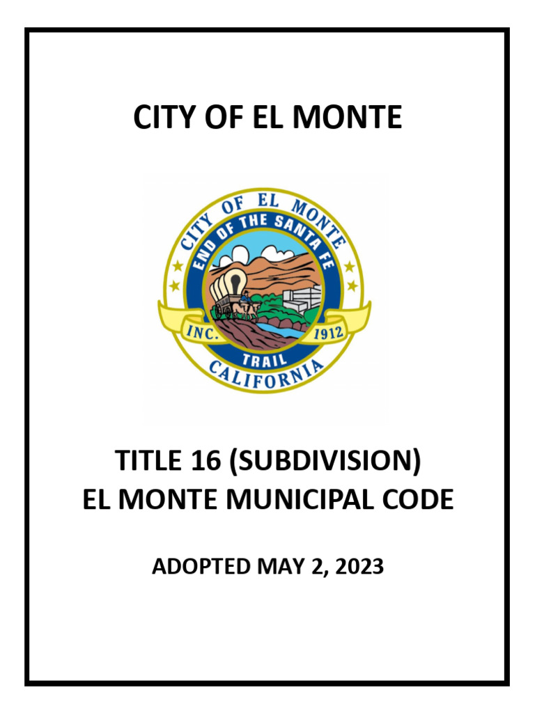 El Monte Subdivision Ordinance Overview | PDF | Land Lot | Easement