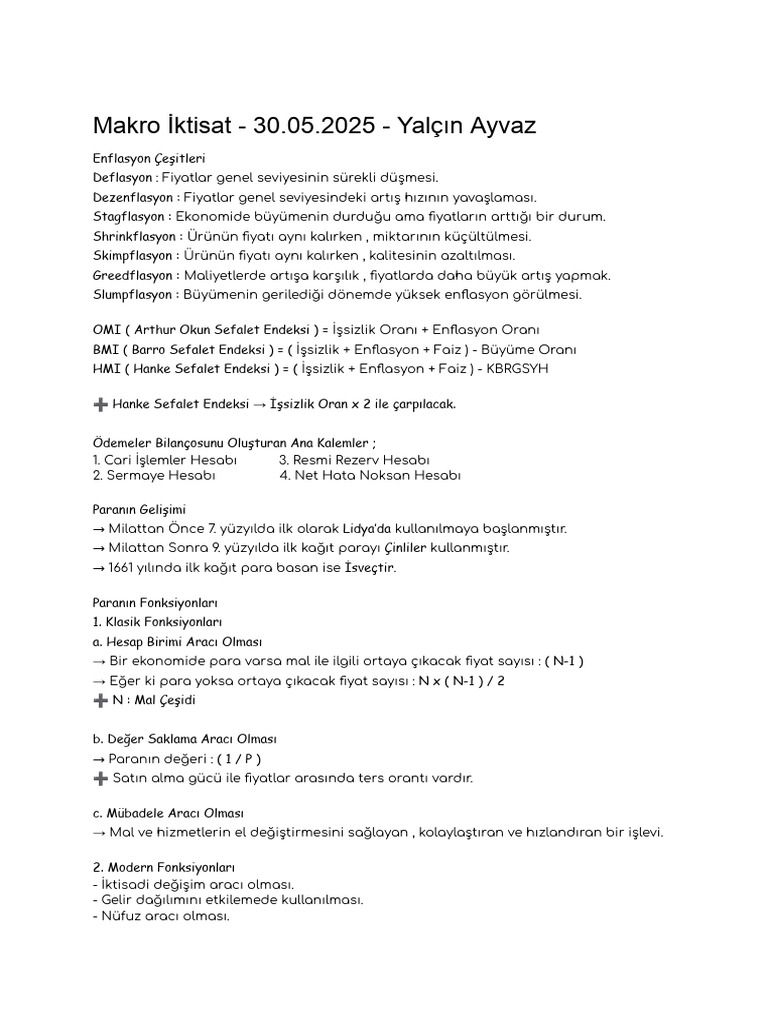 Makro - Vize + Final (SÖZEL) | PDF