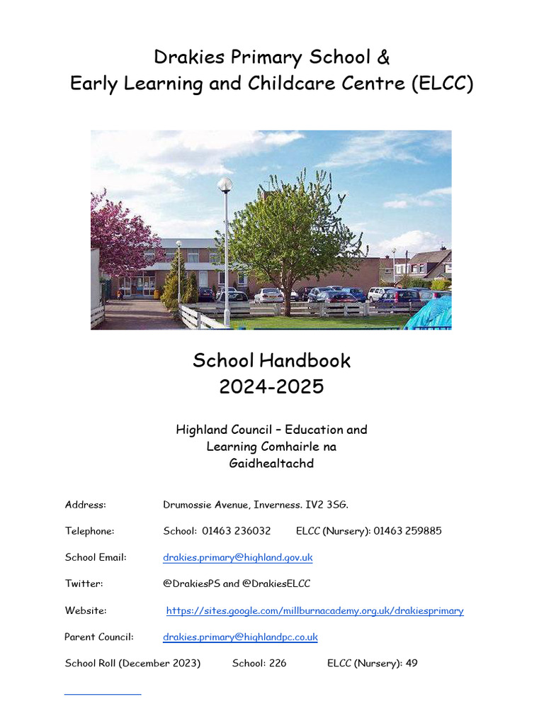 Drakies Primary School Handbook 2024-2025 | PDF | Curriculum | Schools