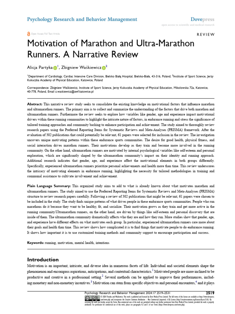 Marathon vs. Ultramarathon Motivation | PDF | Motivational | Motivation