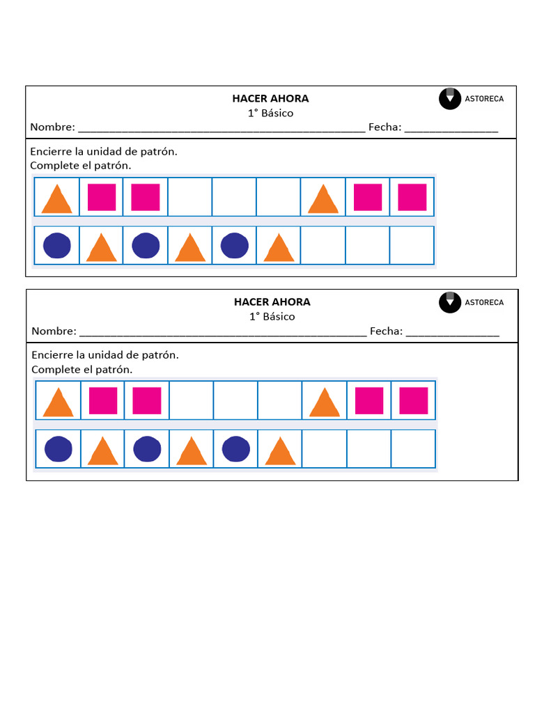 Eje Patrones y Álgebra - Encerrar La Unidad de Patrón | PDF
