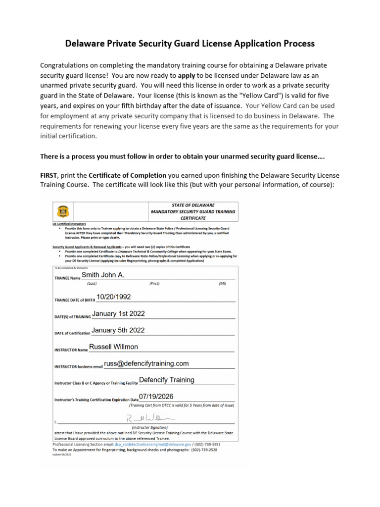 Delaware Security Guard License Guide | PDF | Security Guard | Identity ...