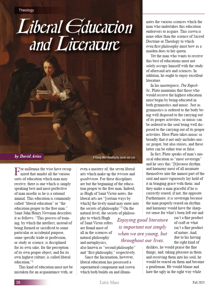 Liberal Education and Literature | PDF | Nous | Theology