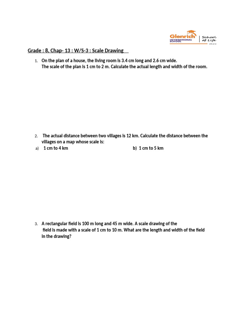 Grade8 - Chap-13 - WS-3 OnScale Drawing (Bearings) | PDF