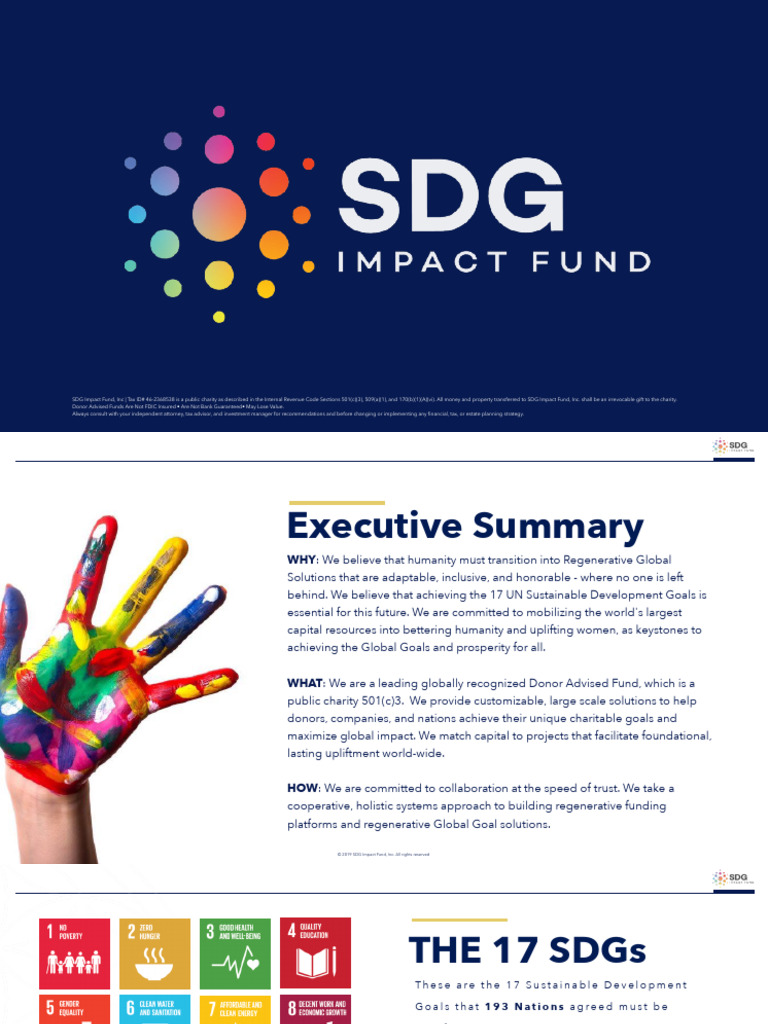 SDG Impact Fund: Maximizing Philanthropy | PDF | Tax Deduction | Economies