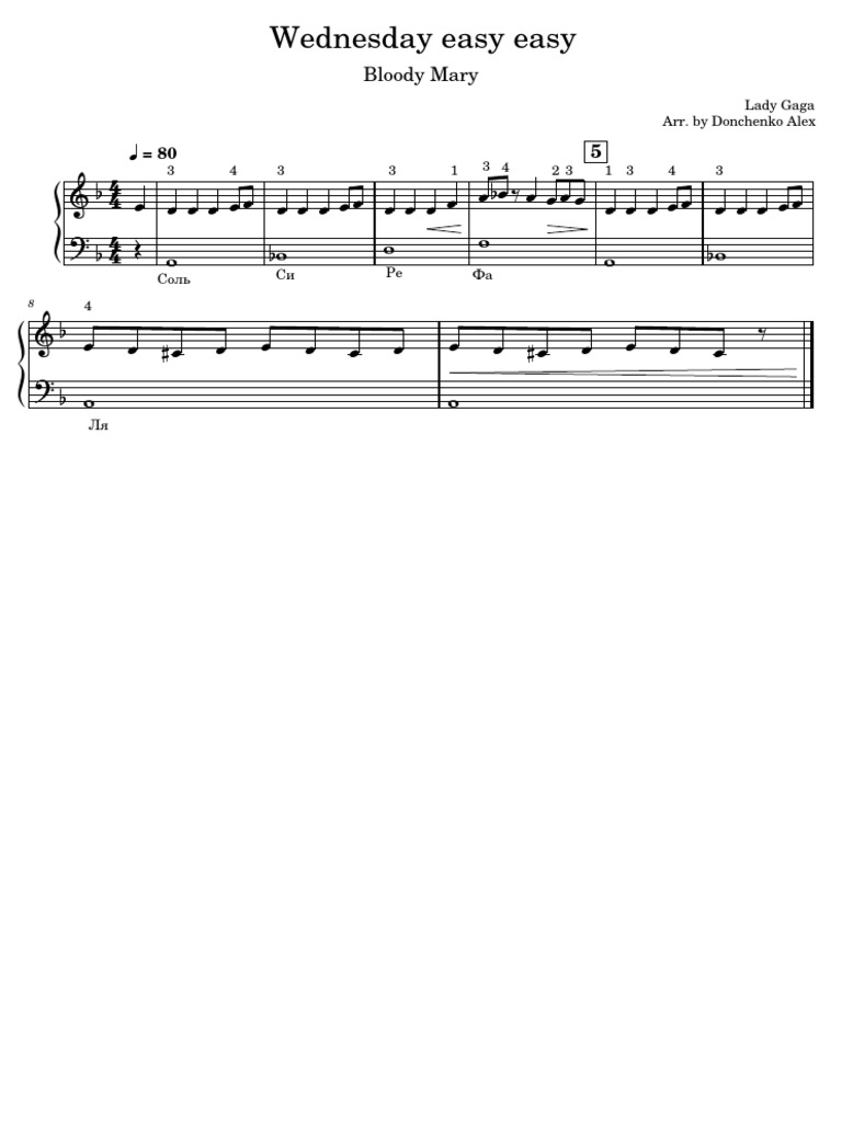 Wednesday Easy Easy | PDF