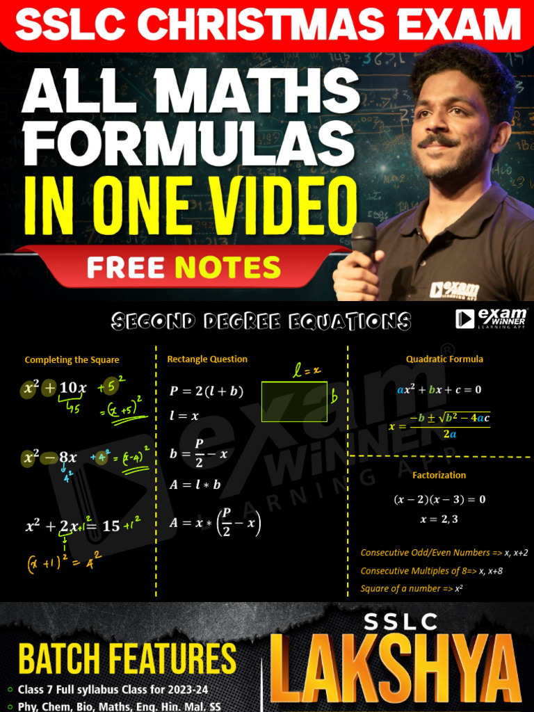 SSLC Maths - All Formula in 1 Video 2nd Term 2 | PDF | Sphere ...
