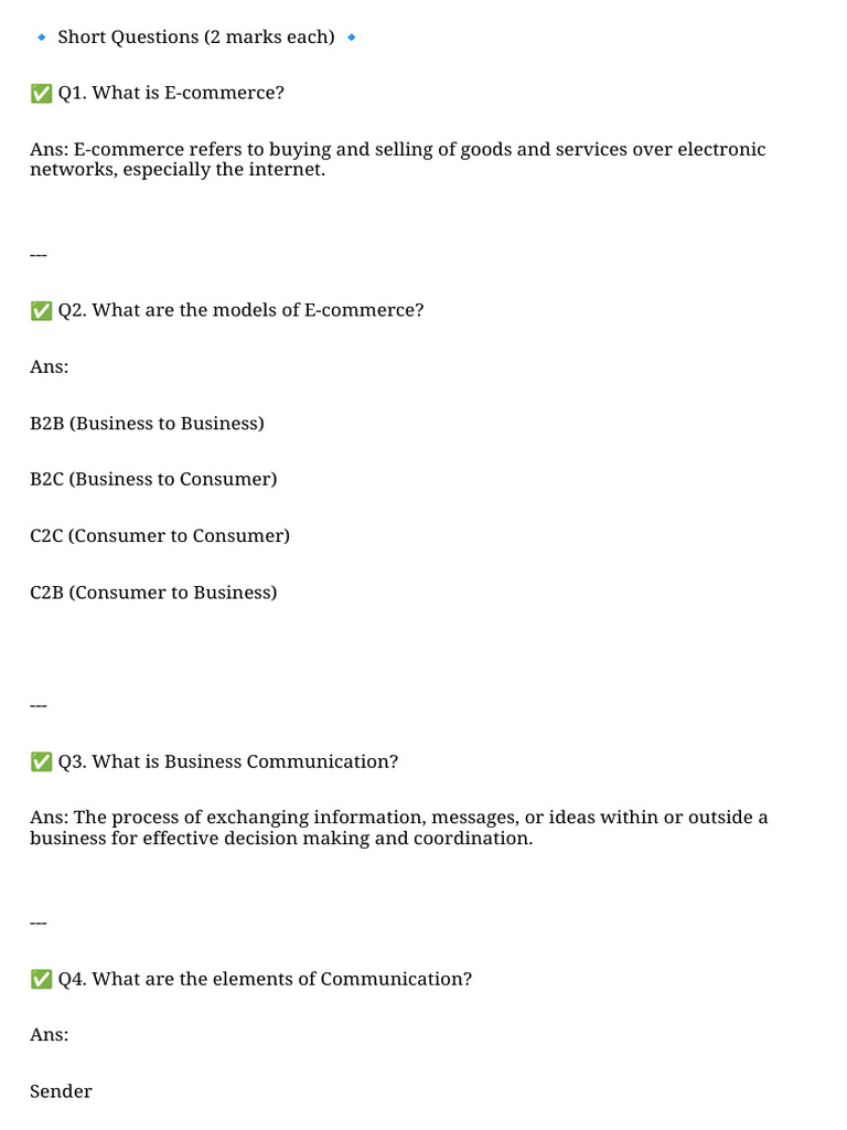 E - Commerce and Business Communication | PDF