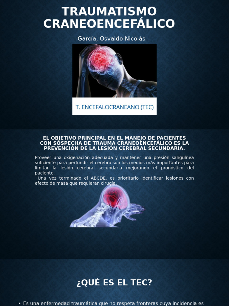 Manejo del Trauma Craneocefálico | PDF | Lesión cerebral traumática ...