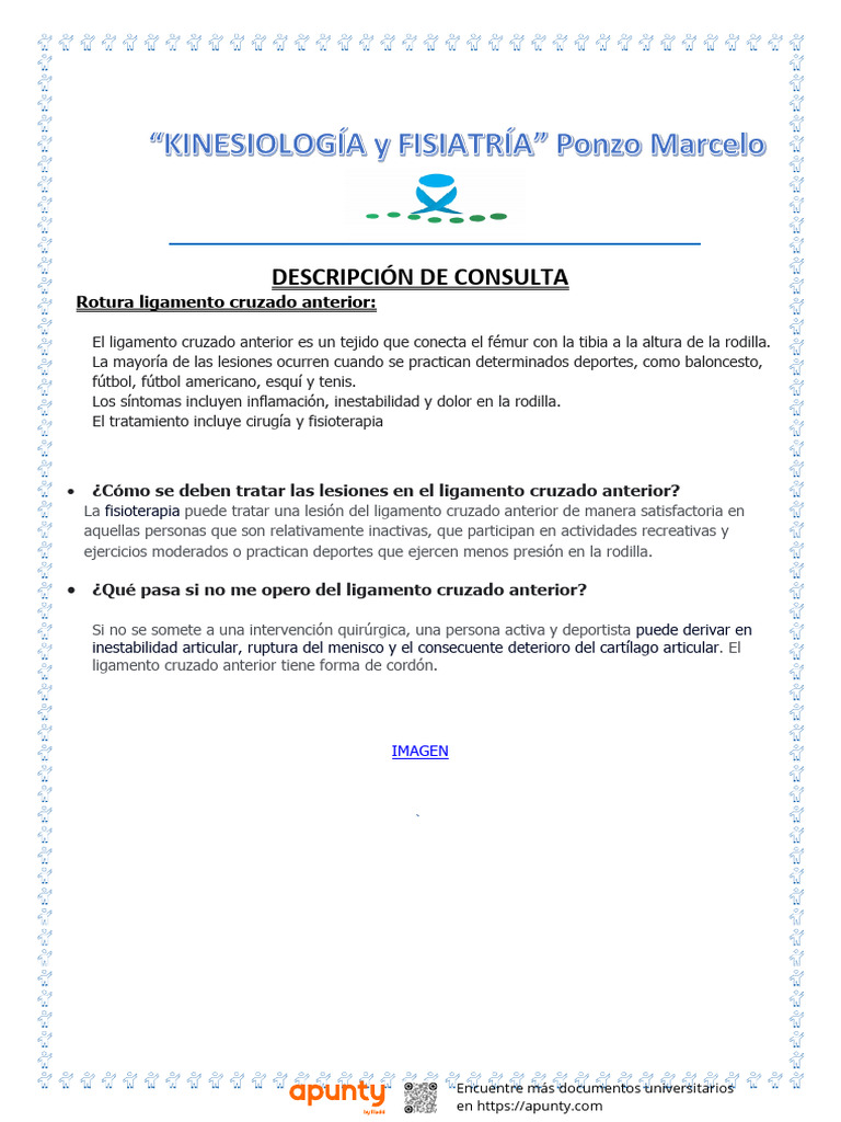 Rotura LCA Ponzo Marcelo | PDF