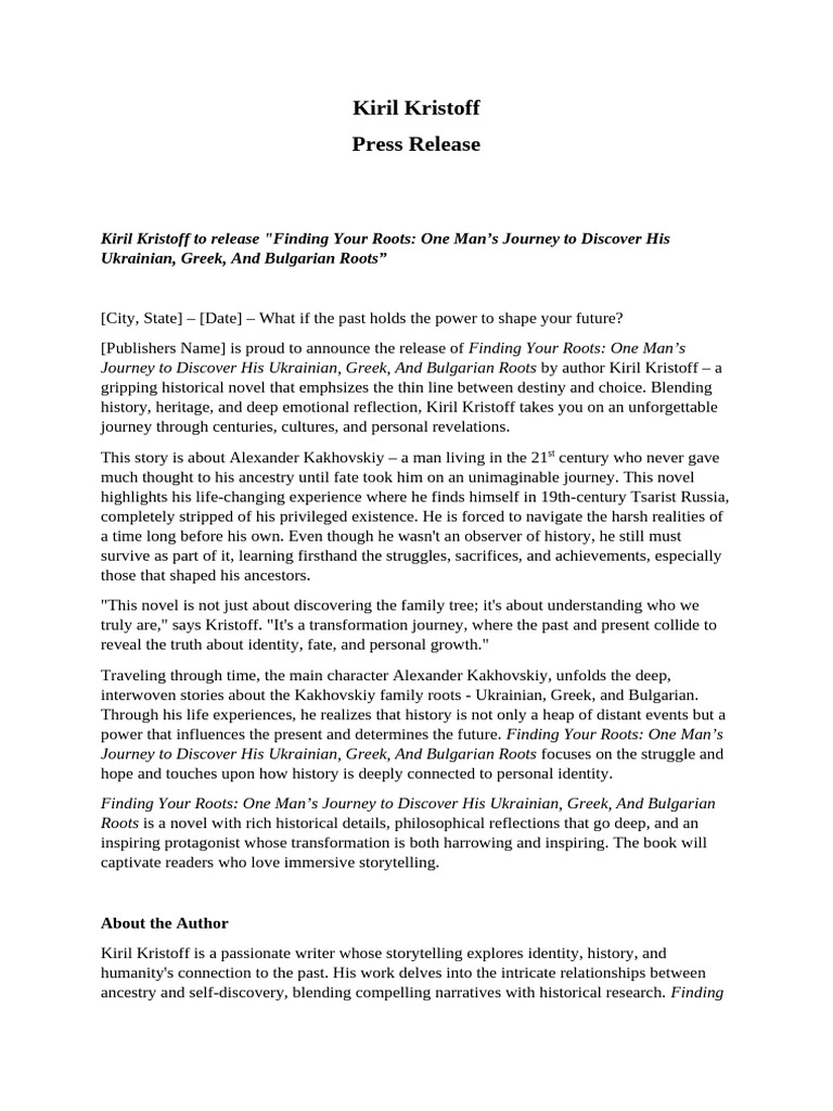 21march2025 Kiril Kristoff Press Release | PDF