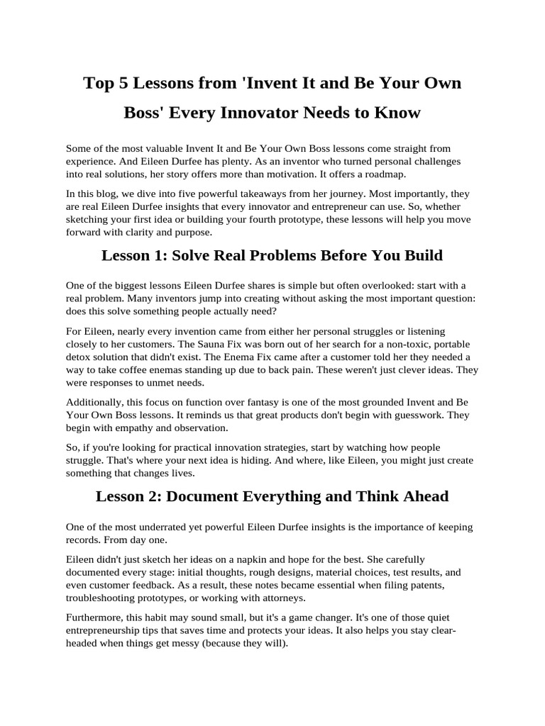 Eileen Durfee Blog 2 | PDF | Invention | Patent