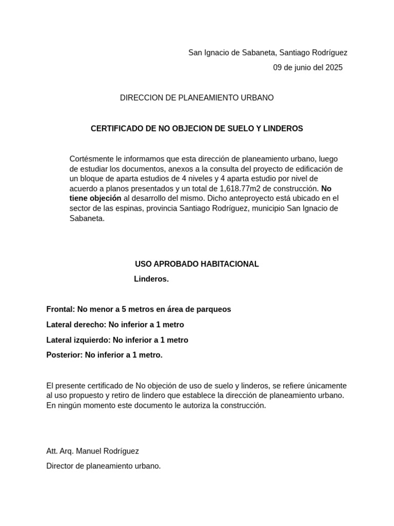 Carta de Linderos | PDF