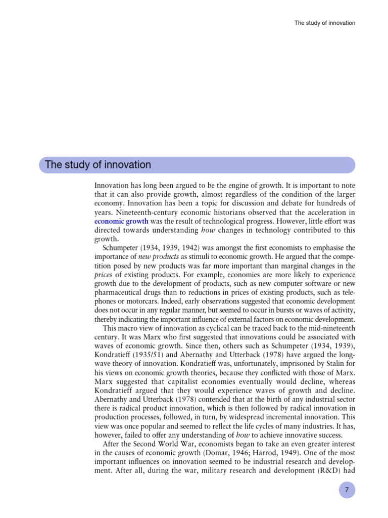Trott 2017 p07 History of Innovation (4p) | PDF | Innovation | Economics