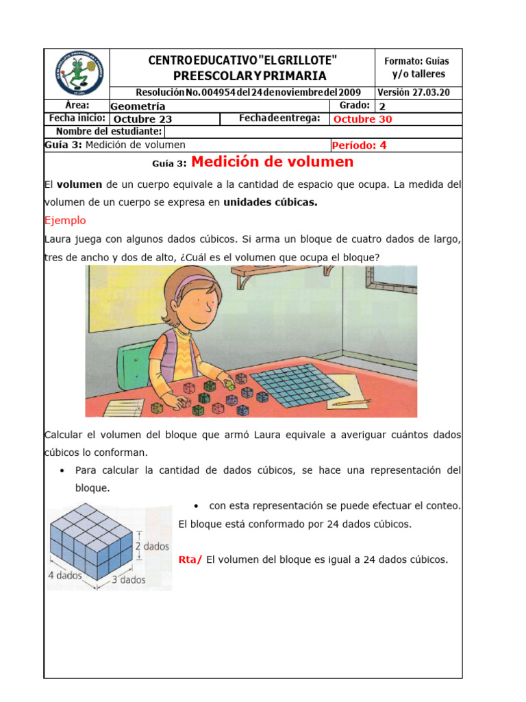 Medición de Volumen en Unidades Cúbicas | PDF