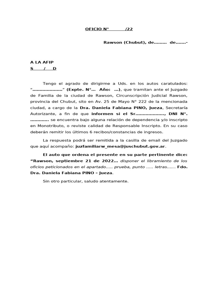 Oficio Afip Tramite | PDF
