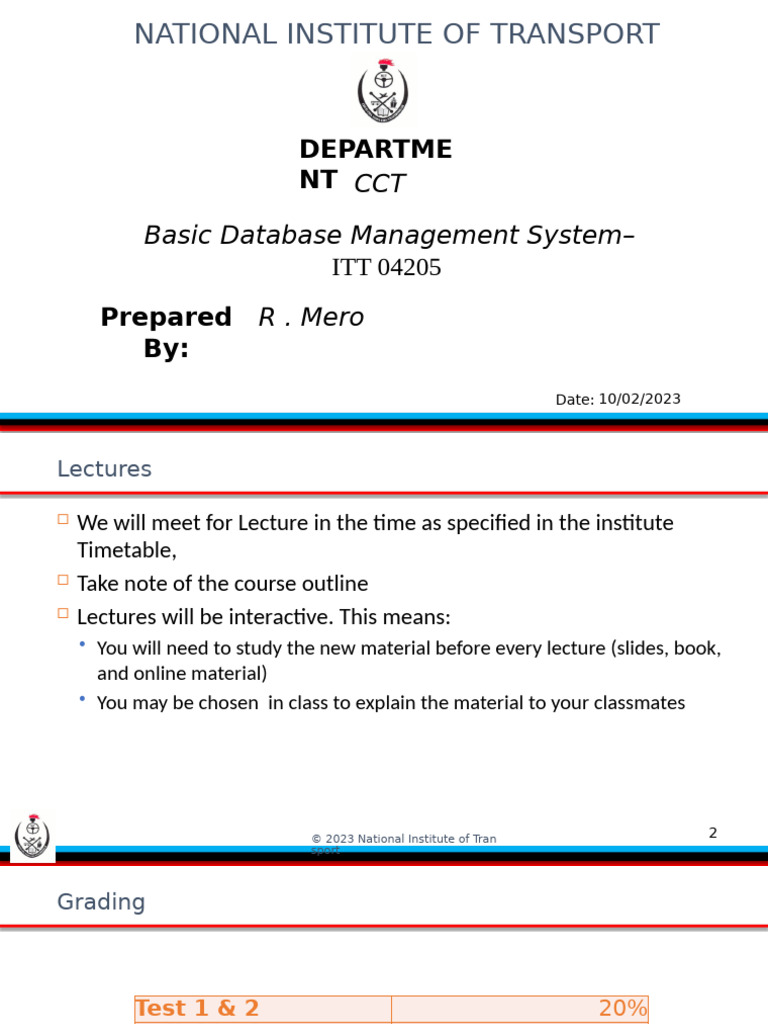 Lecture 1 Introduction To Database | PDF | Databases | Relational Database