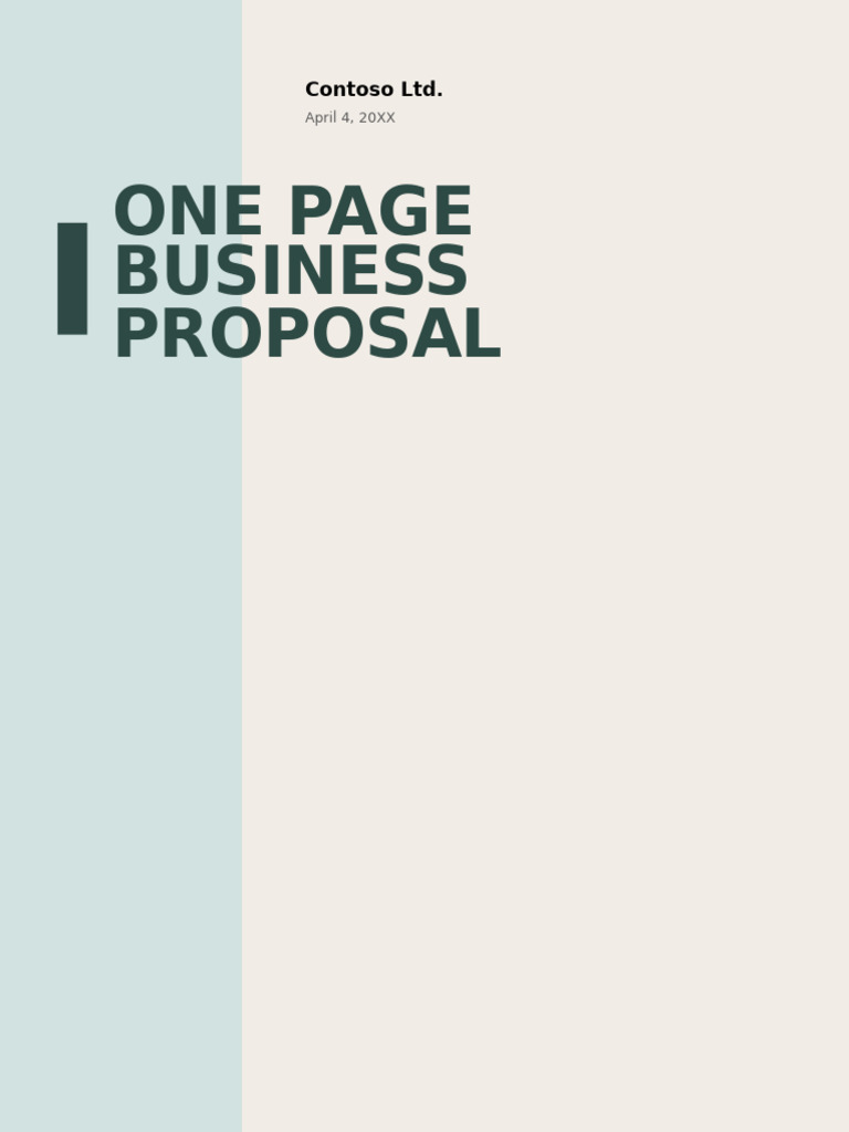 One-Page Business Proposal | PDF