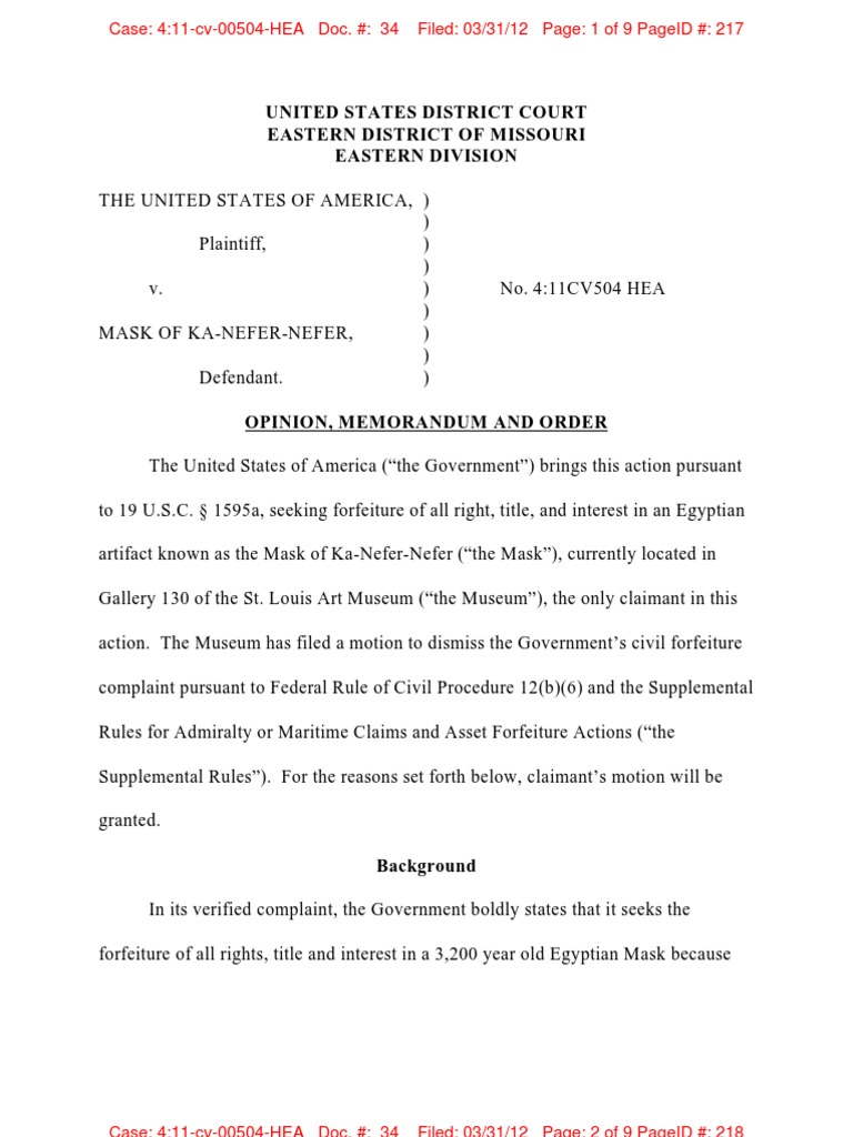 Ka-Nefer-Nefer Opinion | PDF | Pleading | Federal Rules Of Civil Procedure