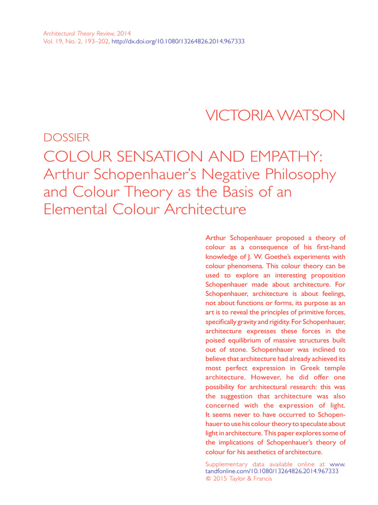 Colour Sensation and Empathy | PDF | Color | Arthur Schopenhauer