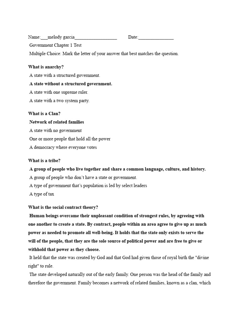 Copy of Government Test | PDF | Governance | Government