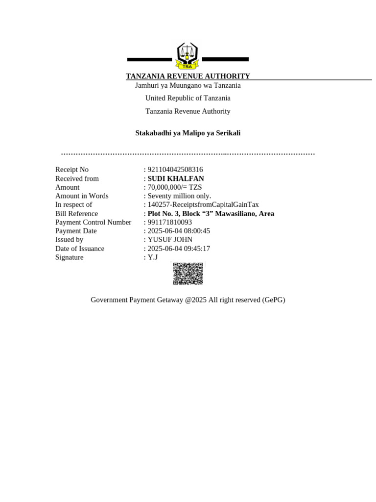Capital Gain Receipt 2 | PDF