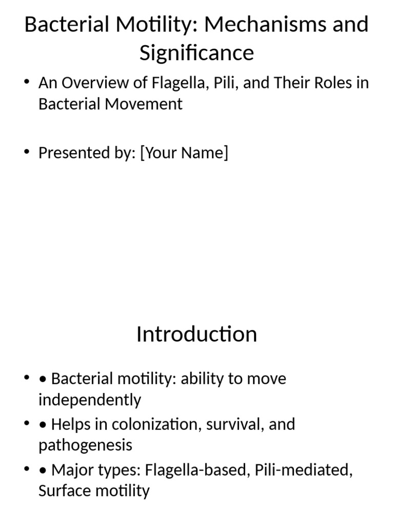 Bacterial Motility: Types and Mechanisms | PDF | Bacteria | Microorganism